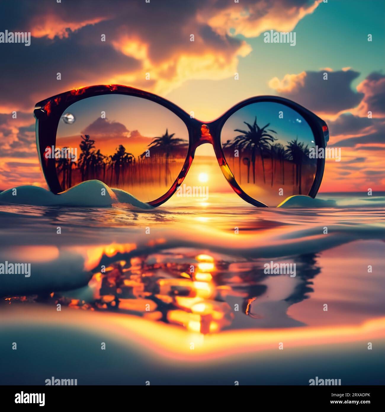 Sunglass Reflection Sunset