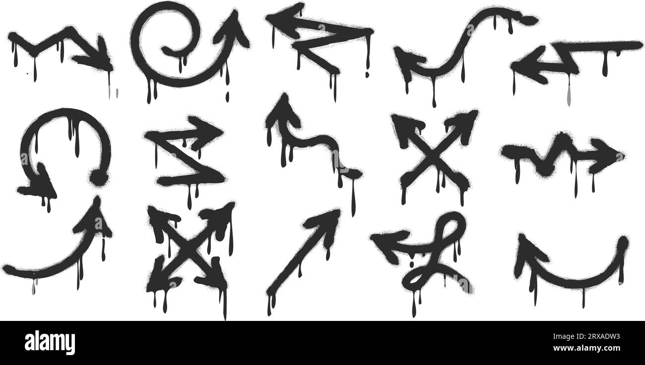 Spray painted arrow Black and White Stock Photos & Images - Alamy