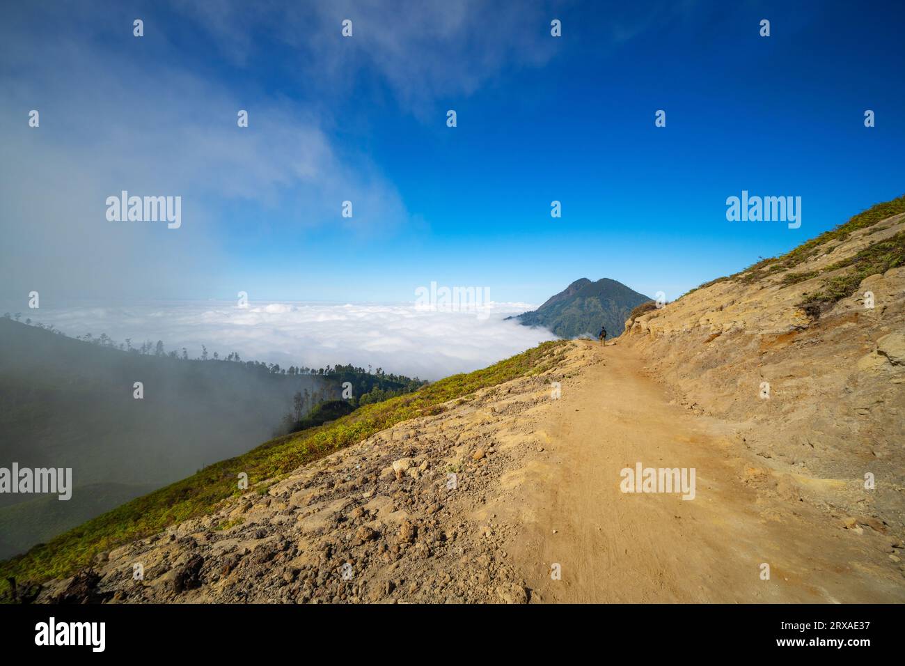 Beautiful nature Landscape mountain and fog at Kawah Ijen volcano,East ...