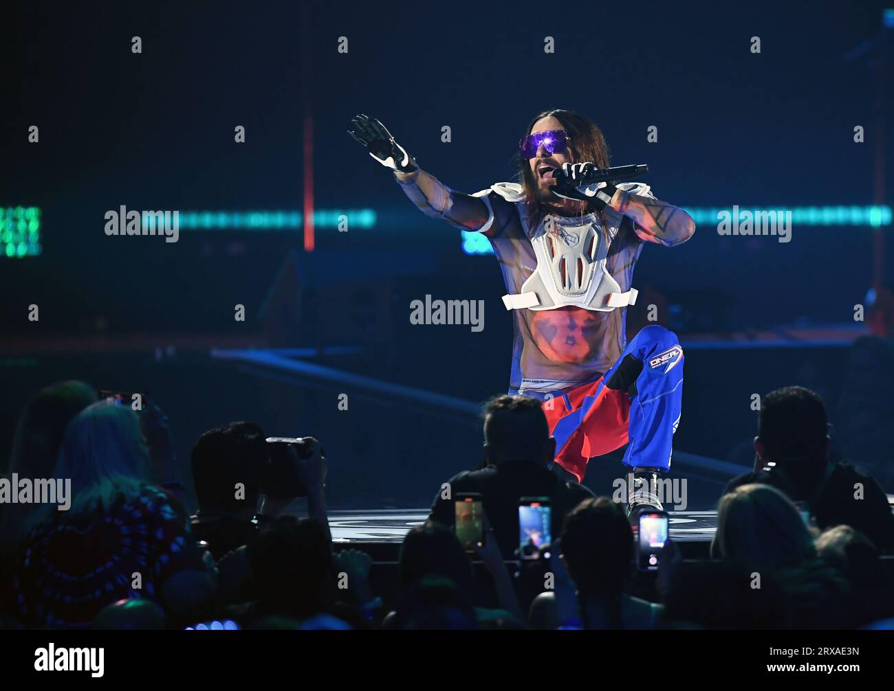 Jared Leto of Thirty Seconds to Mars performs during the iHeartRadio ...