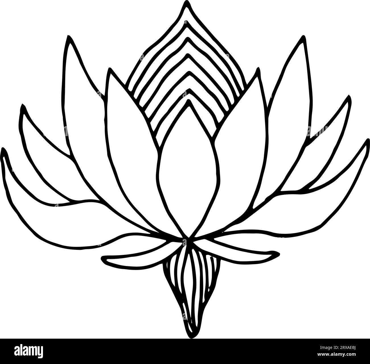 Lotus flower in doodling style.Happy Diwali.Decoration in oriental ...