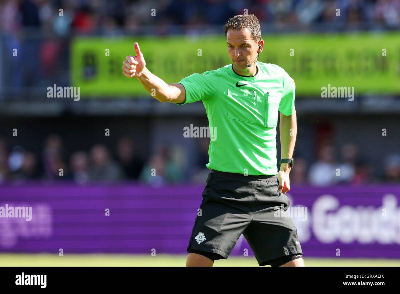 ROTTERDAM, NETHERLANDS - SEPTEMBER 24: Referee Richard Martens gestures ...