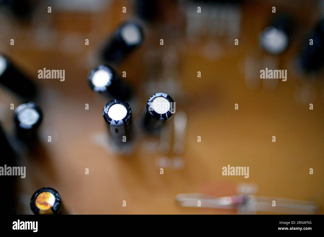 Cairo, Egypt, September 19 2023: Electronic board of a car subwoofer ...