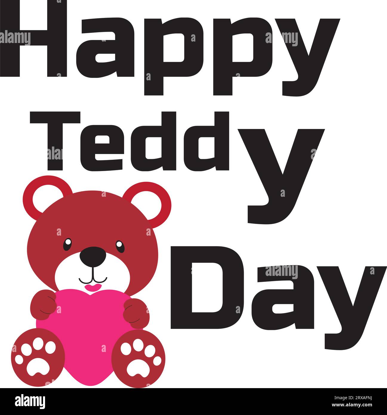 happy teddy day red teddy bear with heart in hand transparent ...