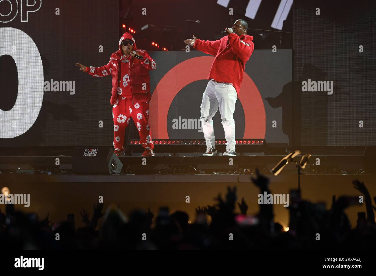 New York, USA. 23rd Sep, 2023. (L-R) American rappers Spliff Star and ...