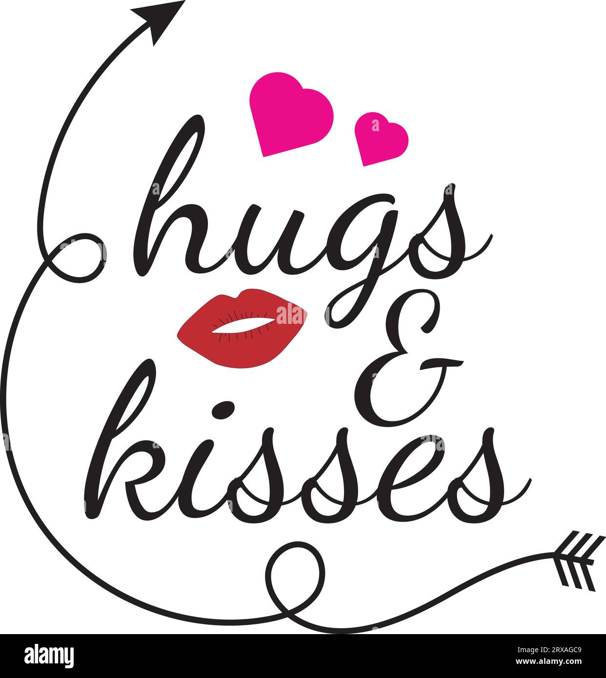 Hug and kisses Stock Vector Images - Alamy