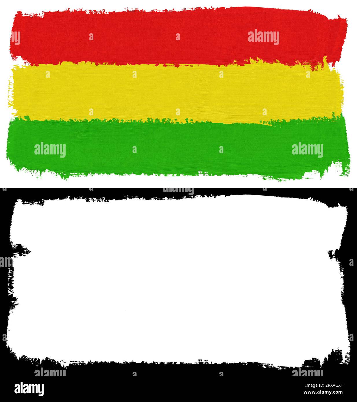 Flag of Bolivia paint brush stroke texture isolated on white background ...