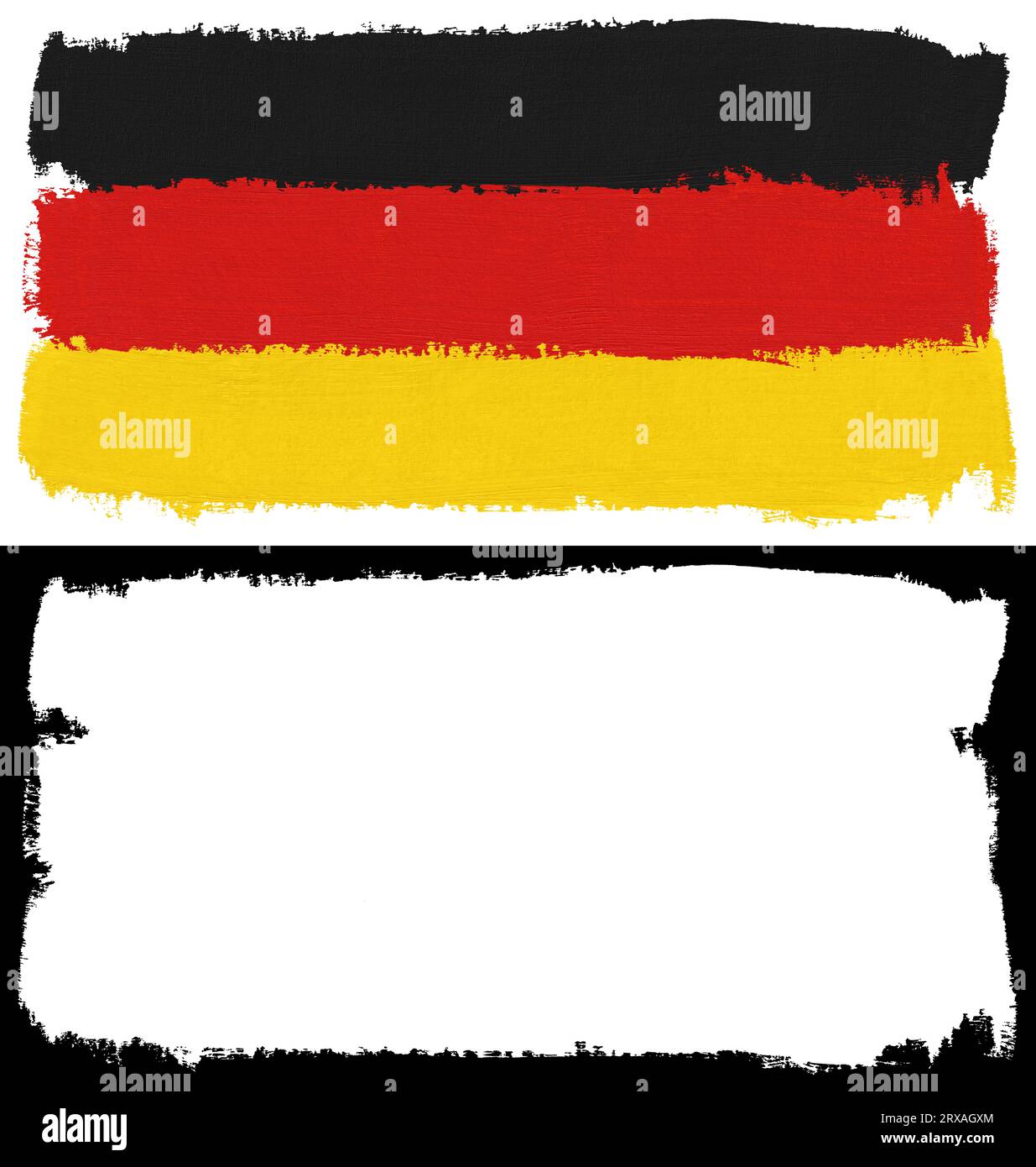 Flag of Germany paint brush stroke texture isolated on white background ...