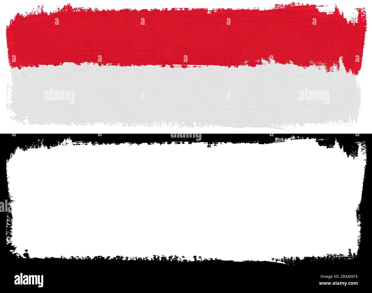 Flag of Monaco paint brush stroke texture isolated on white background ...