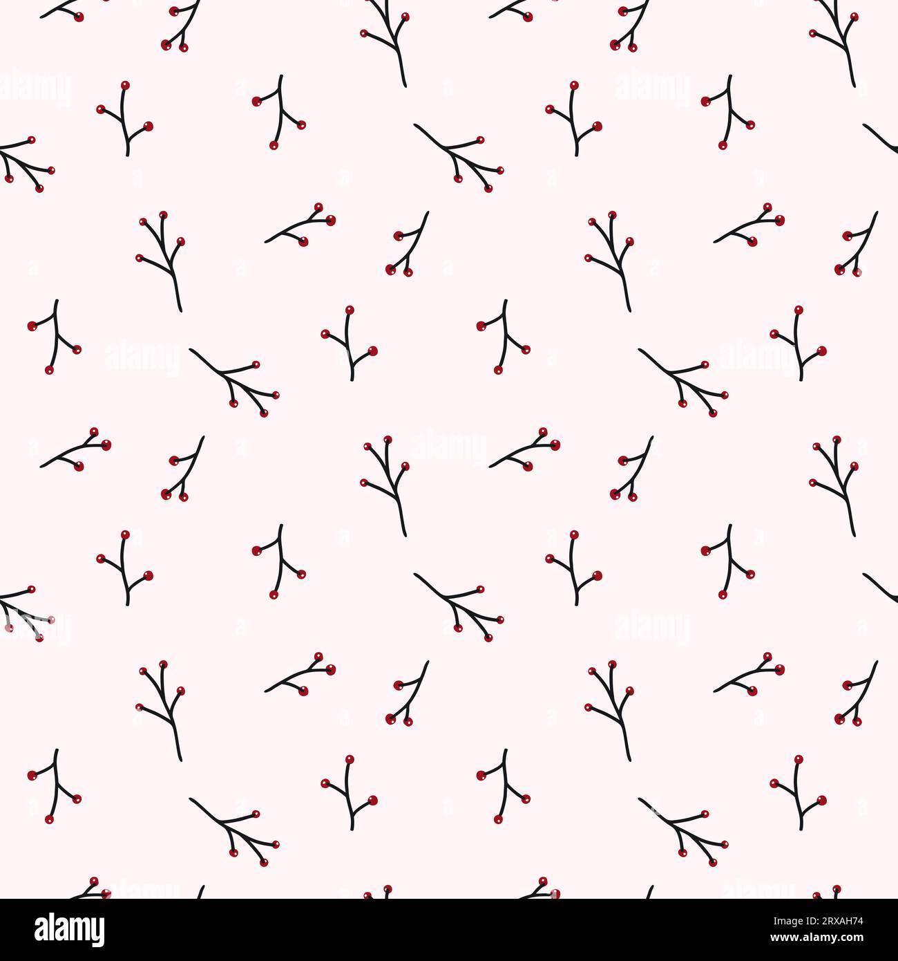 Winter berry branch seamless pattern for textile or wallpaper ...