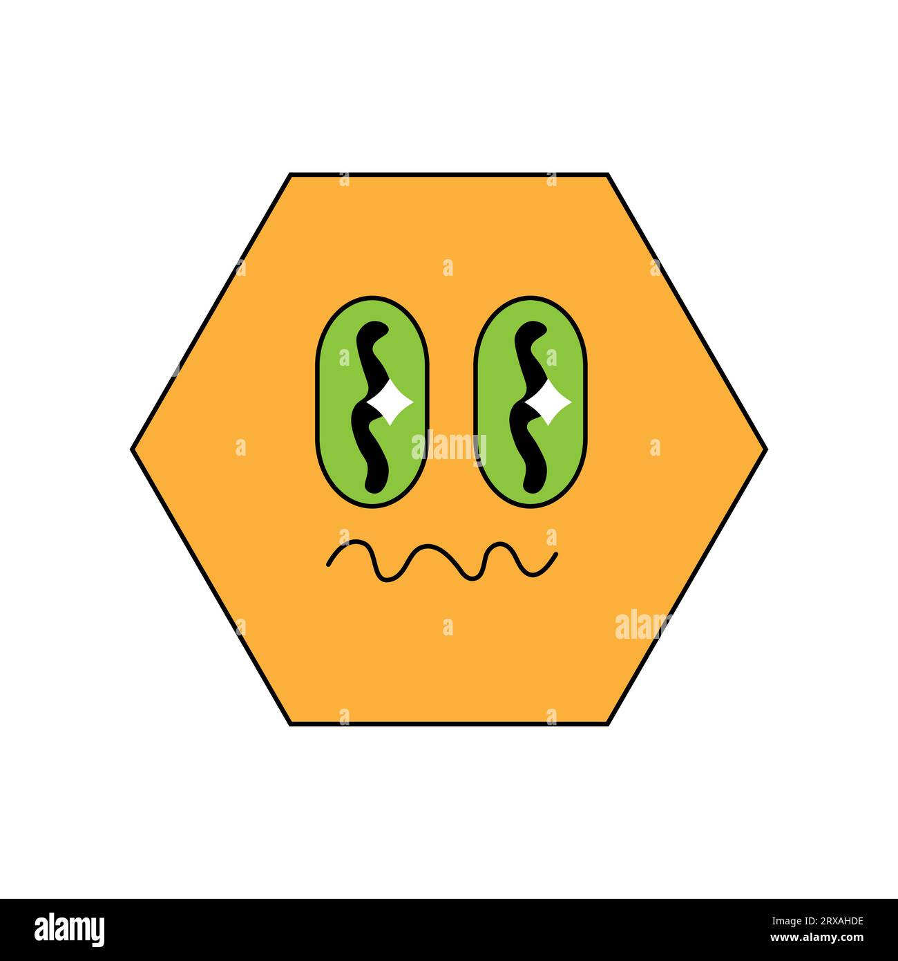 Geometric groovy rhombus . vector illustration. with face Stock Vector ...