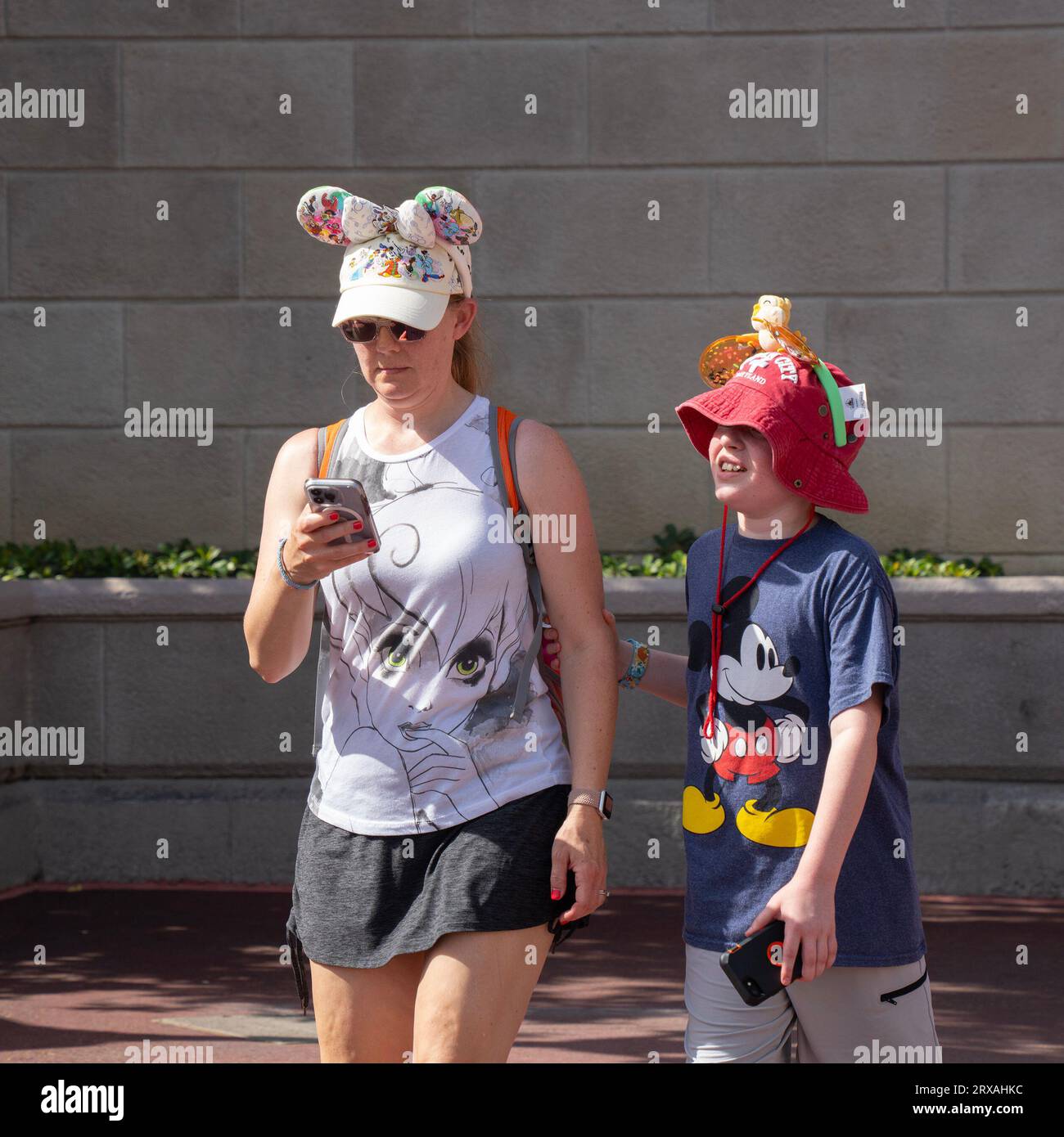 Orlando, USA - July 25th, 2023: Mother and son in a visit to Disney's ...