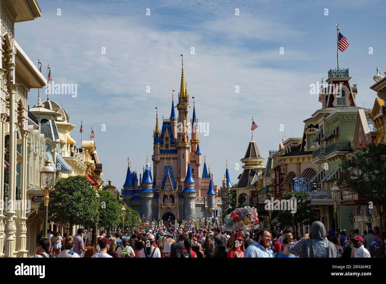 Orlando, USA - July 25th, 2023: A crowd of visitors to the Disney World ...