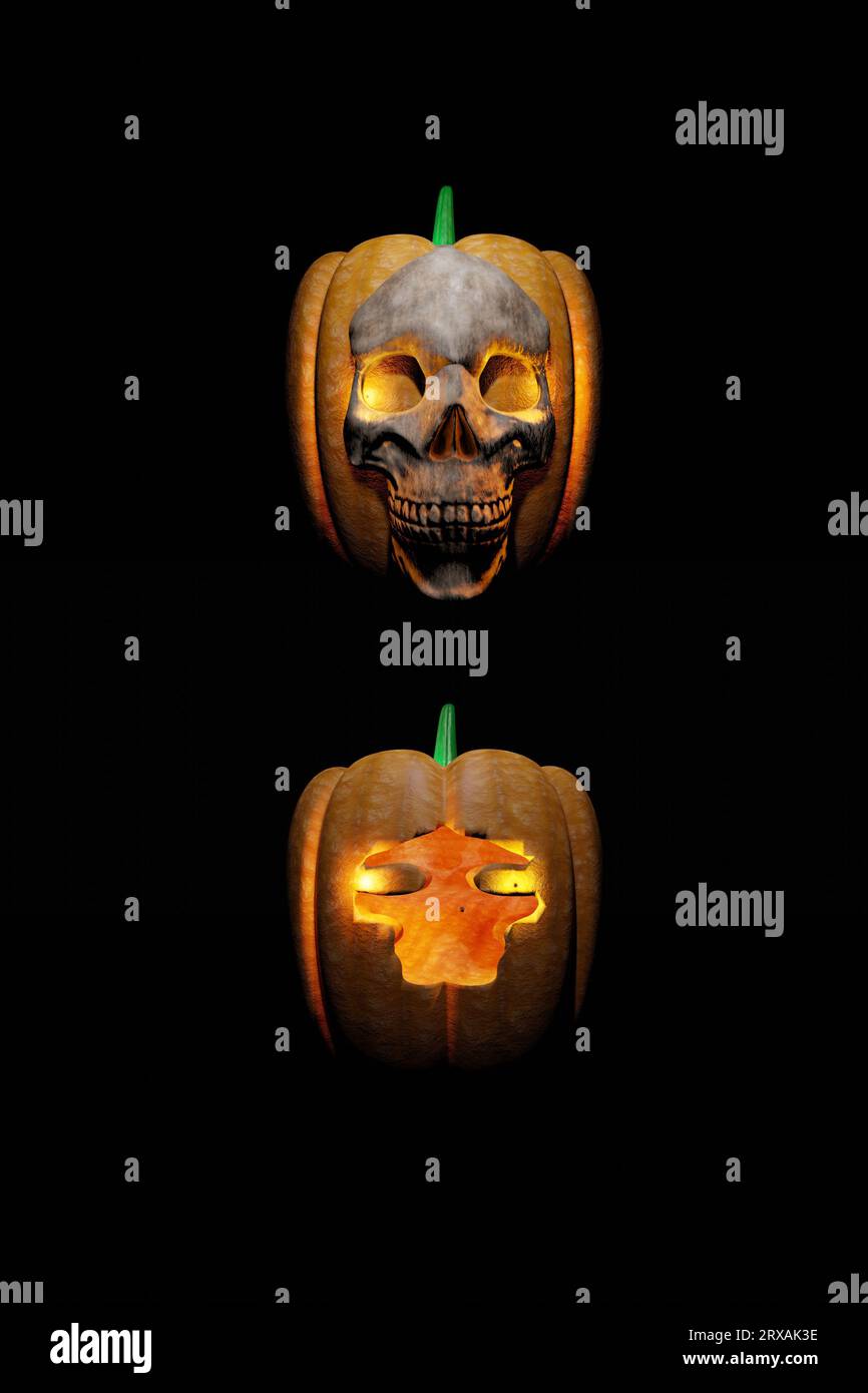 Jack o Lantern clip art. Halloween pumpkin isolated on black background ...