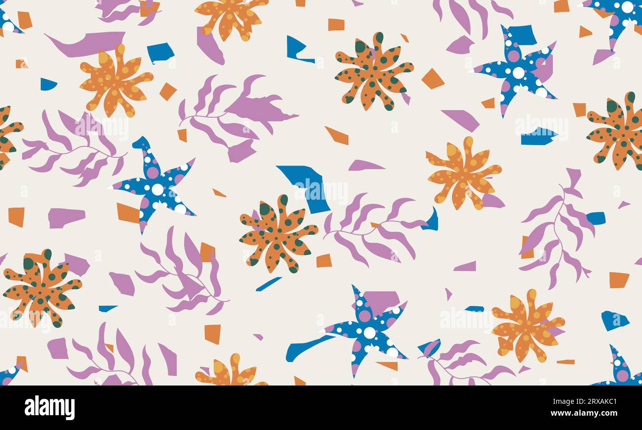 Seamless terrazzo inspired abstract pattern hi-res stock photography ...