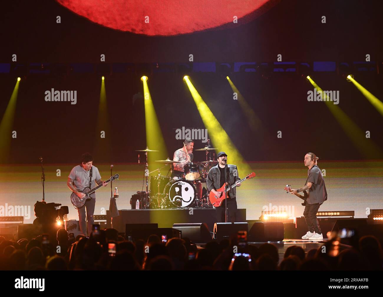 Las Vegas, USA. 23rd Sep, 2023. (L-R) Joe Trohman, Andy Hurley, Patrick ...