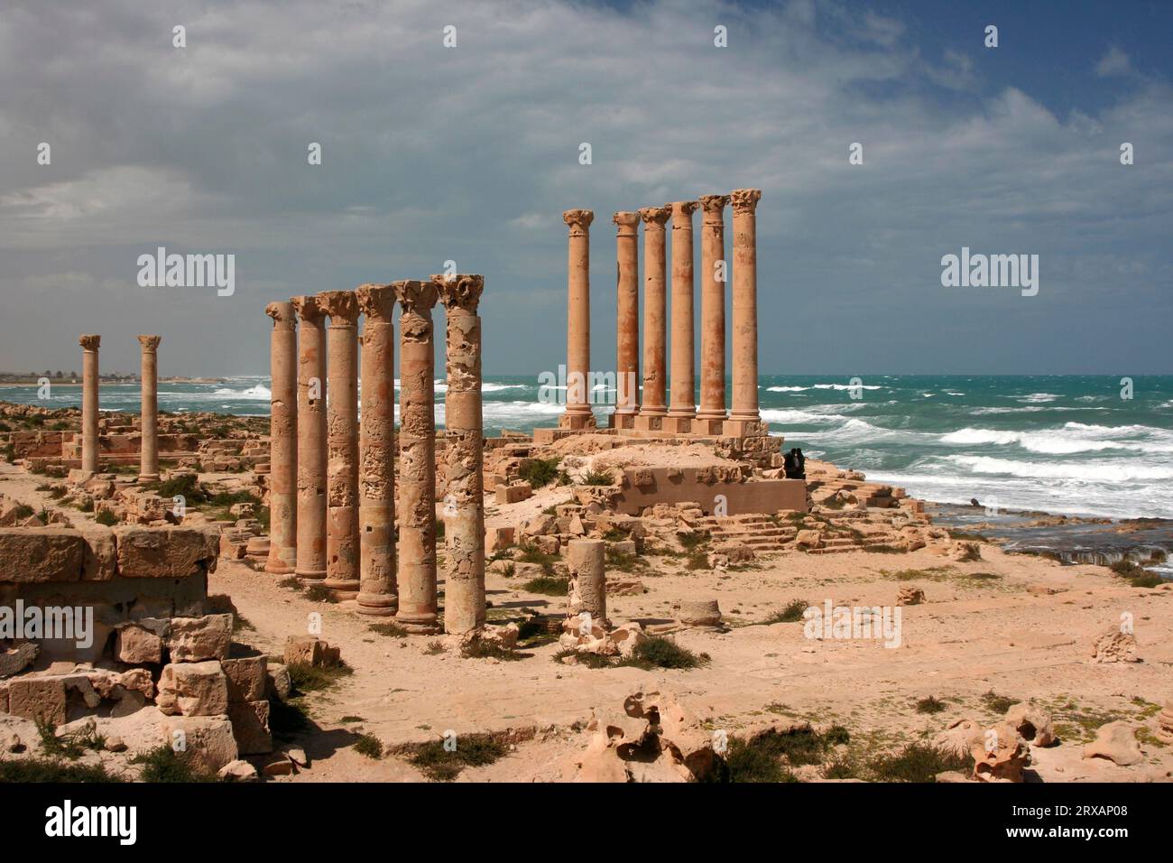 The Roman excavation site of Sabratha on the Mediterranean, Libya Stock Photo - Alamy