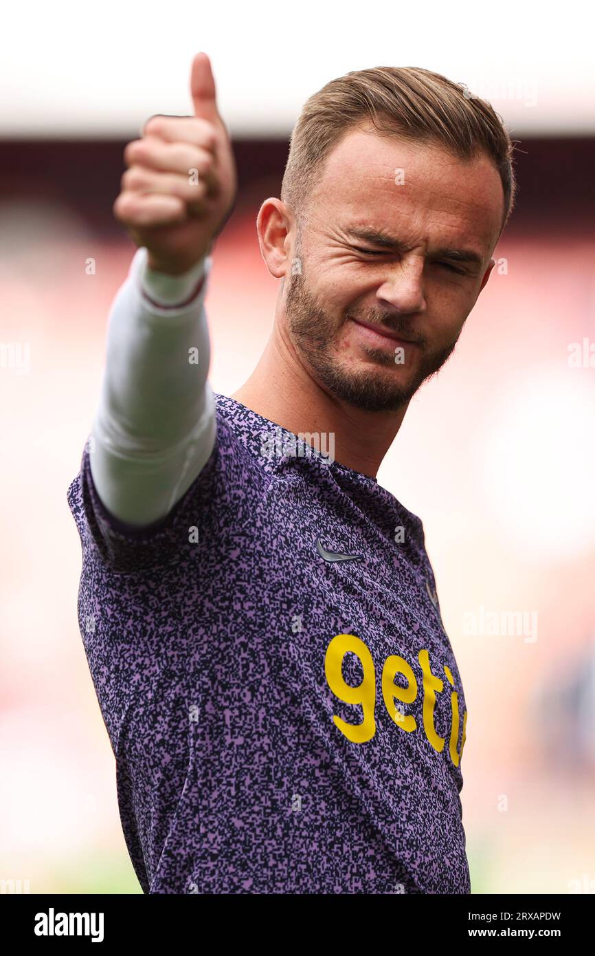 London, UK. 24th Sep, 2023. James Maddison of Tottenham Hotspur before ...
