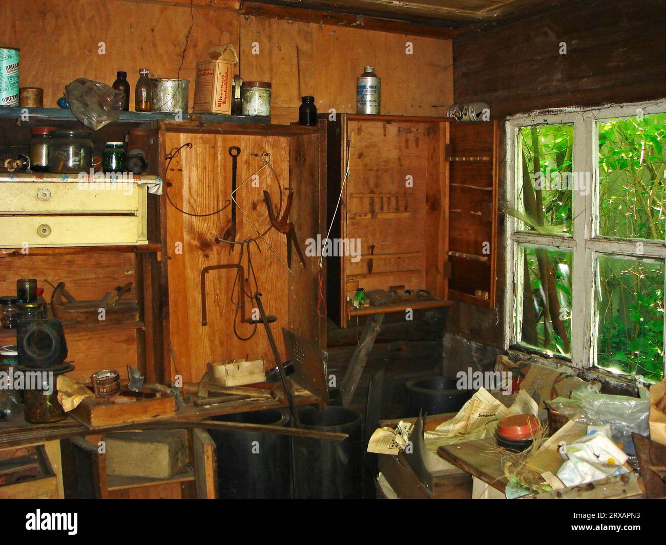 Old masterless morbid shed Stock Photo - Alamy