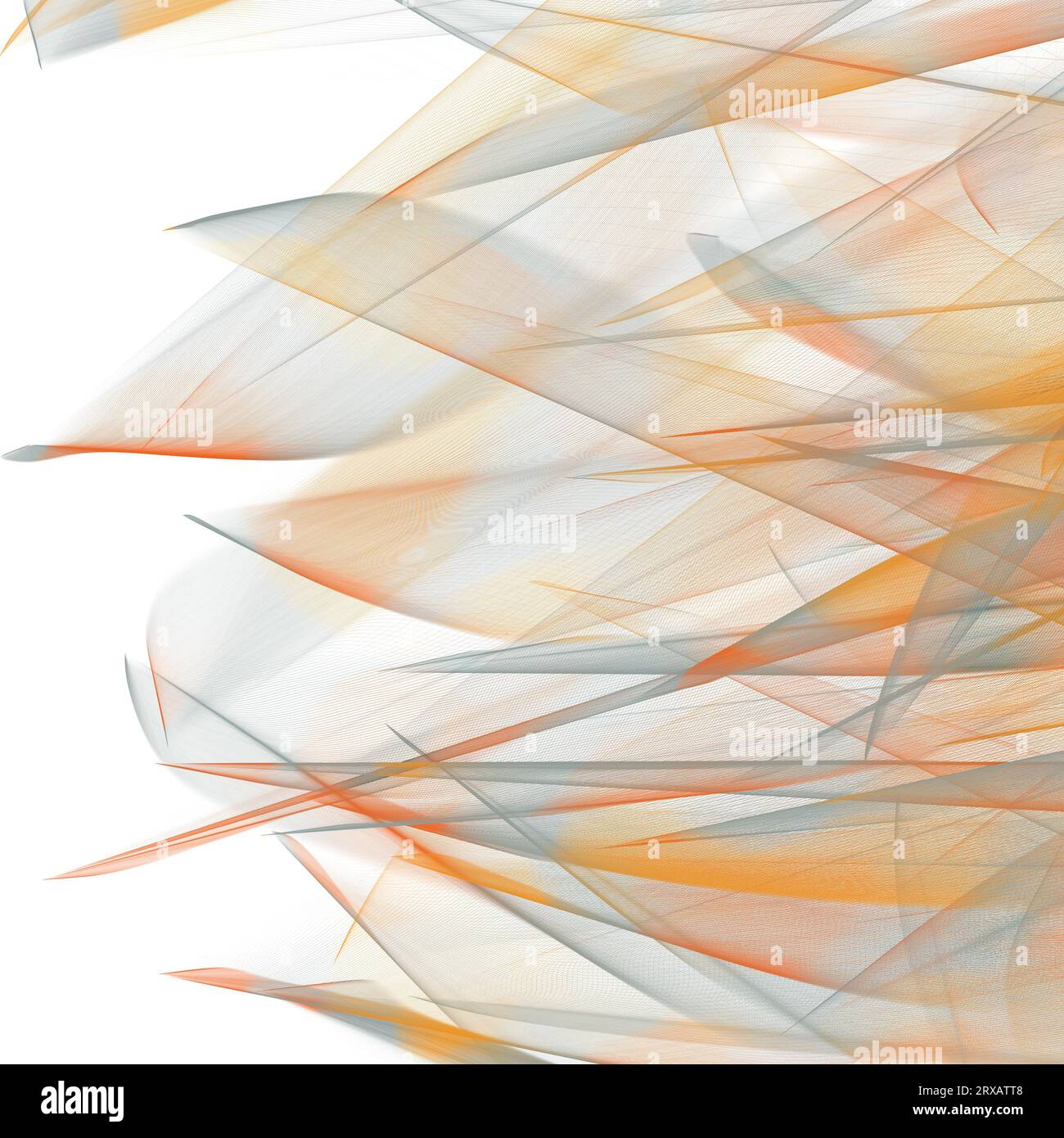 Orange, red and blue transparent texture on the white background. Fish ...