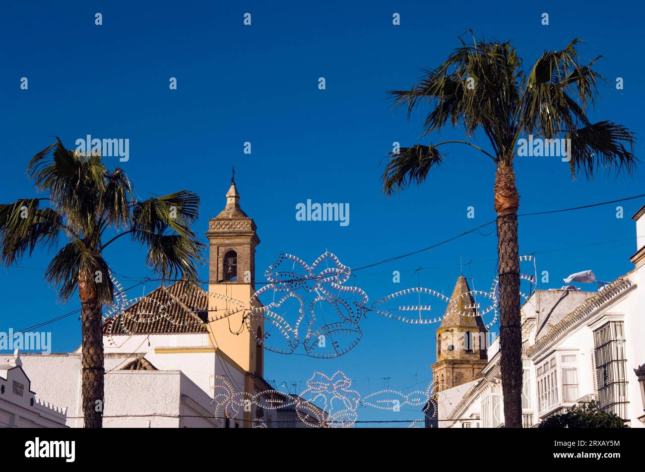 Plaza Espana and San Cristobal Monastery, Medina Sidonia, White ...