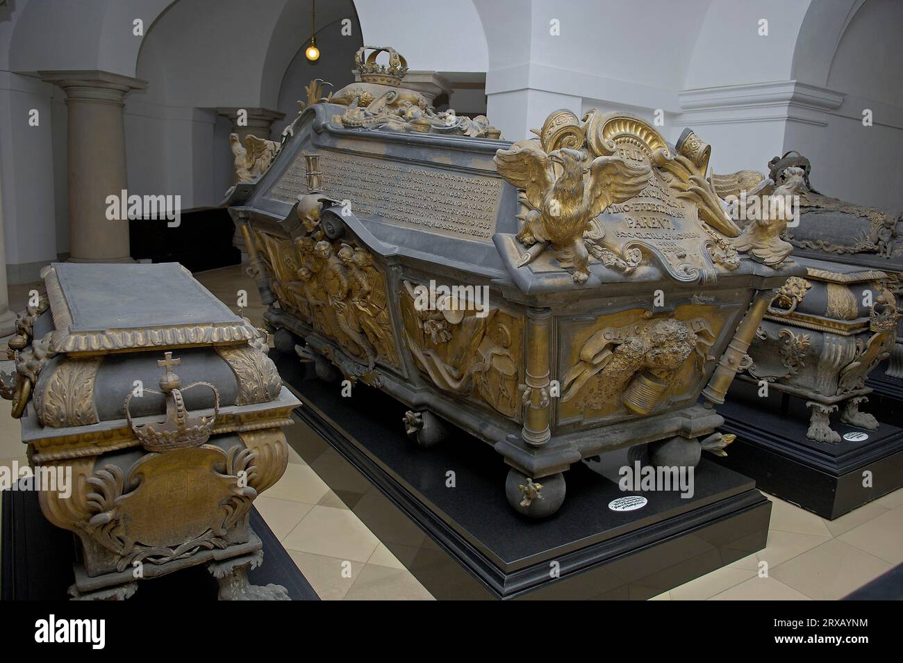 Coffins, coffin, Hohenzollern Crypt, Berlin Cathedral, Berlin, Germany ...