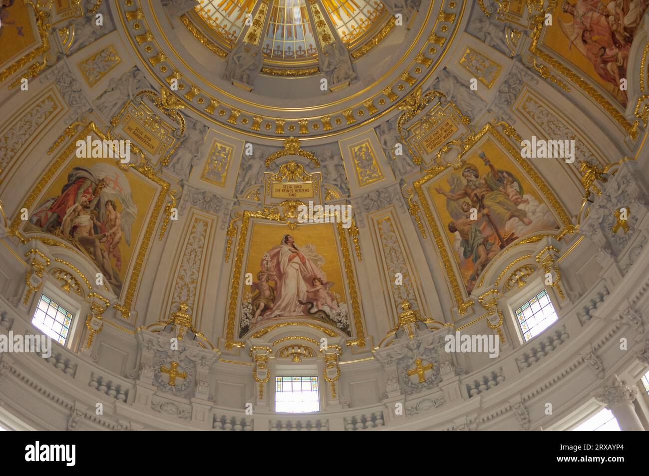 Ceiling fresco in the dome of the Berlin Cathedral, Berlin, Germany ...