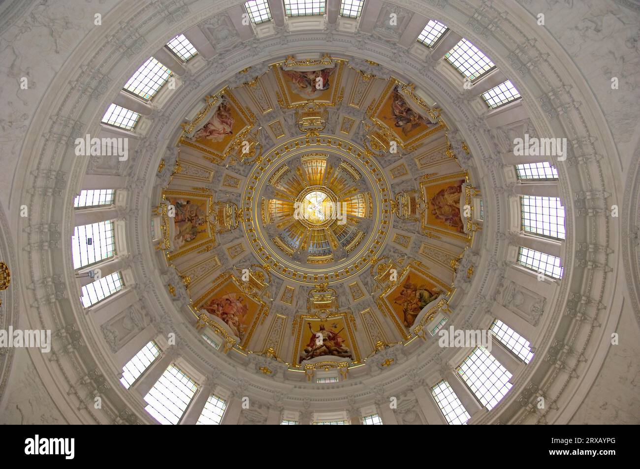 Ceiling fresco in the dome of the Berlin Cathedral, Berlin, Germany ...