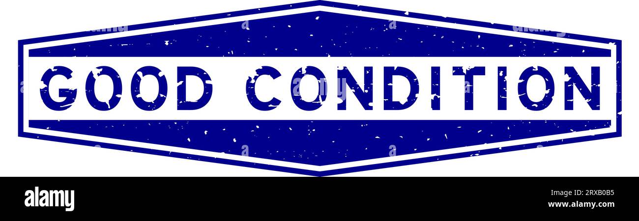 Grunge blue good condition word hexagon rubber seal stamp on white background Stock Vector Image ...