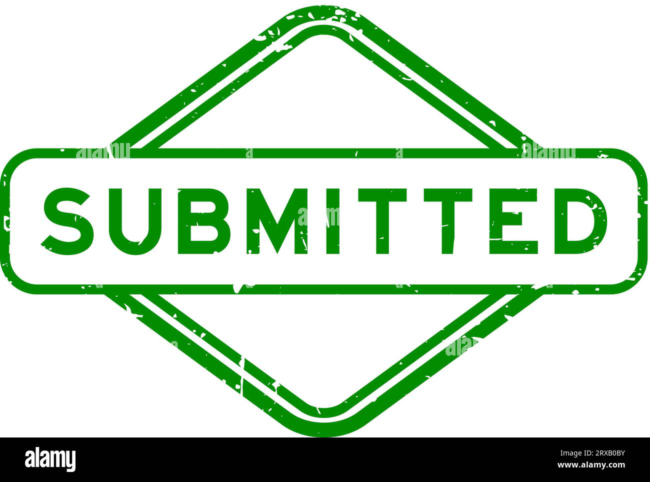 Grunge green submitted word rubber seal stamp on white background Stock ...