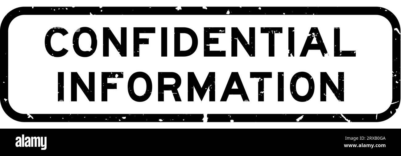 Grunge black confidential information word square rubber seal stamp on white background Stock ...
