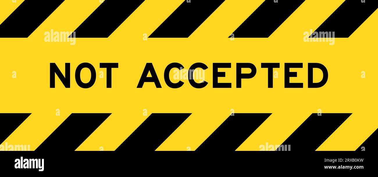 Yellow and black color with line striped label banner with word not ...
