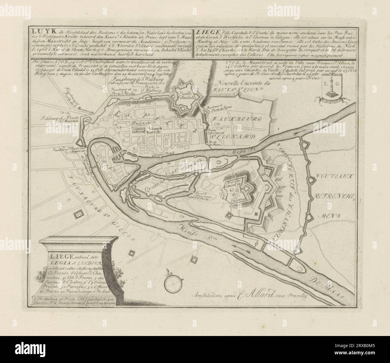Map of Liège Luyk Stock Photo - Alamy