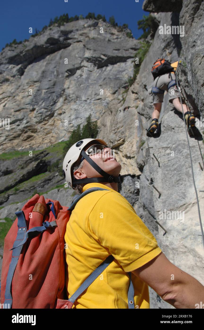 Via ferrata Allmenalp Stock Photo - Alamy