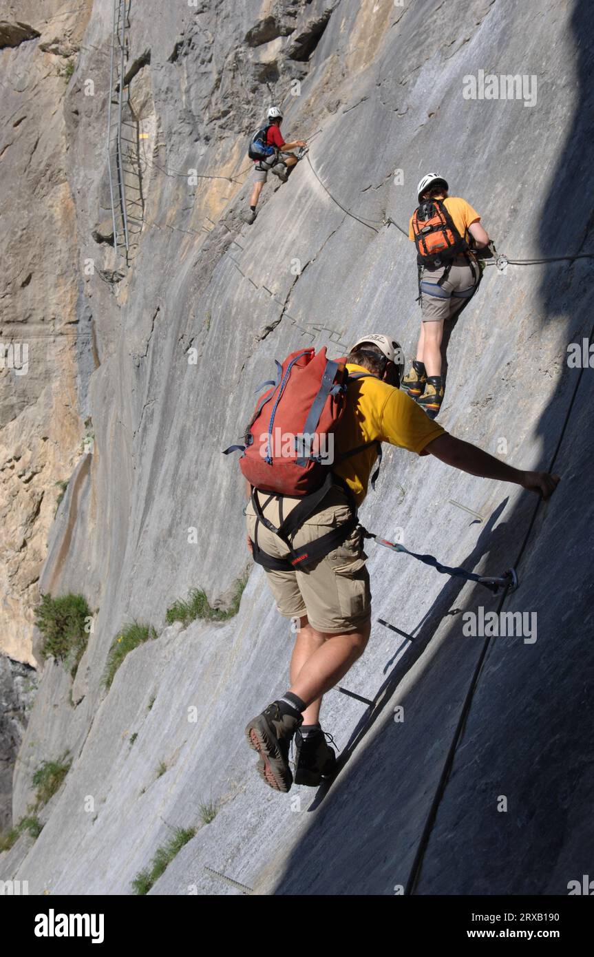 Via ferrata Allmenalp Stock Photo - Alamy