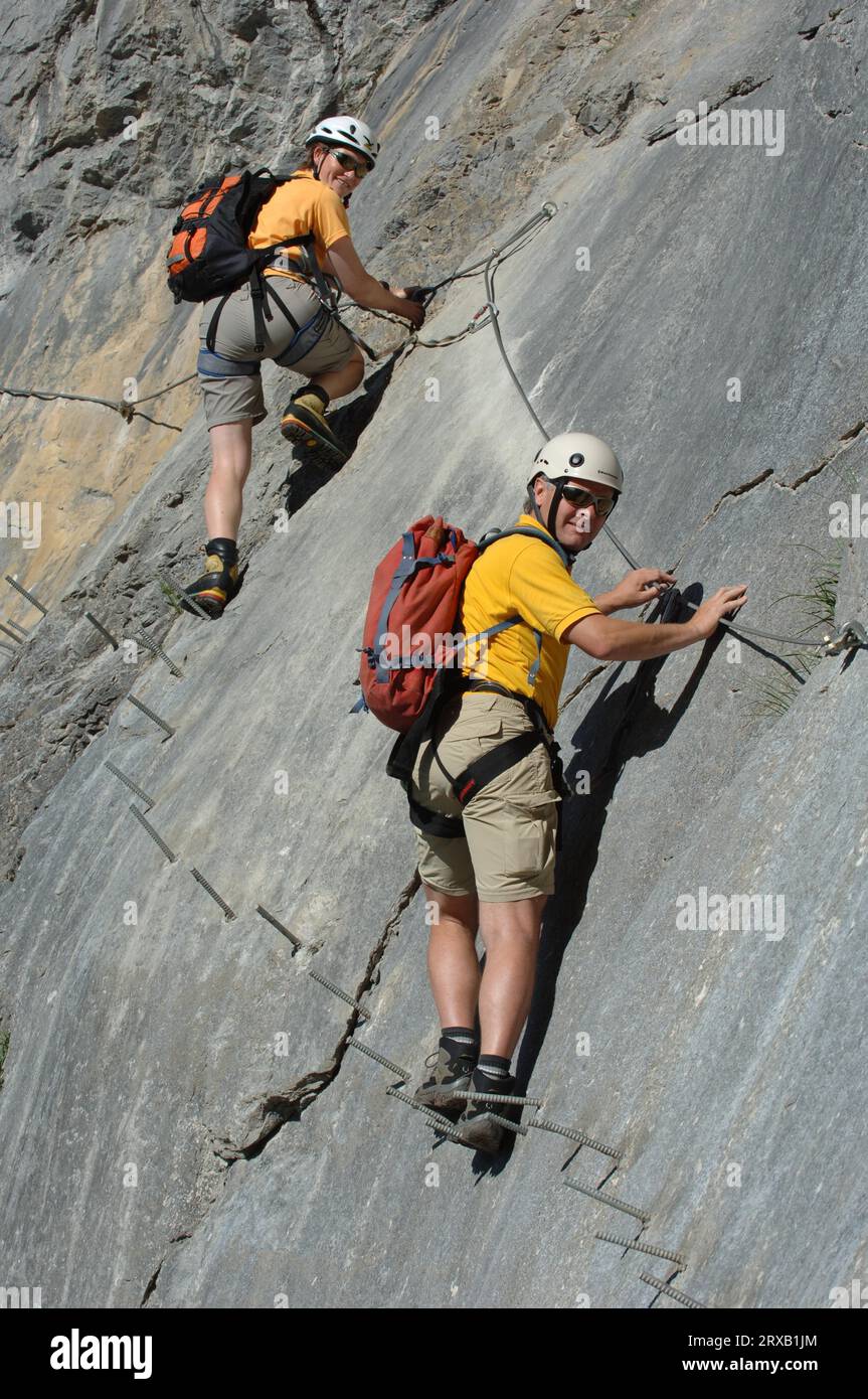 Via ferrata Allmenalp Stock Photo - Alamy