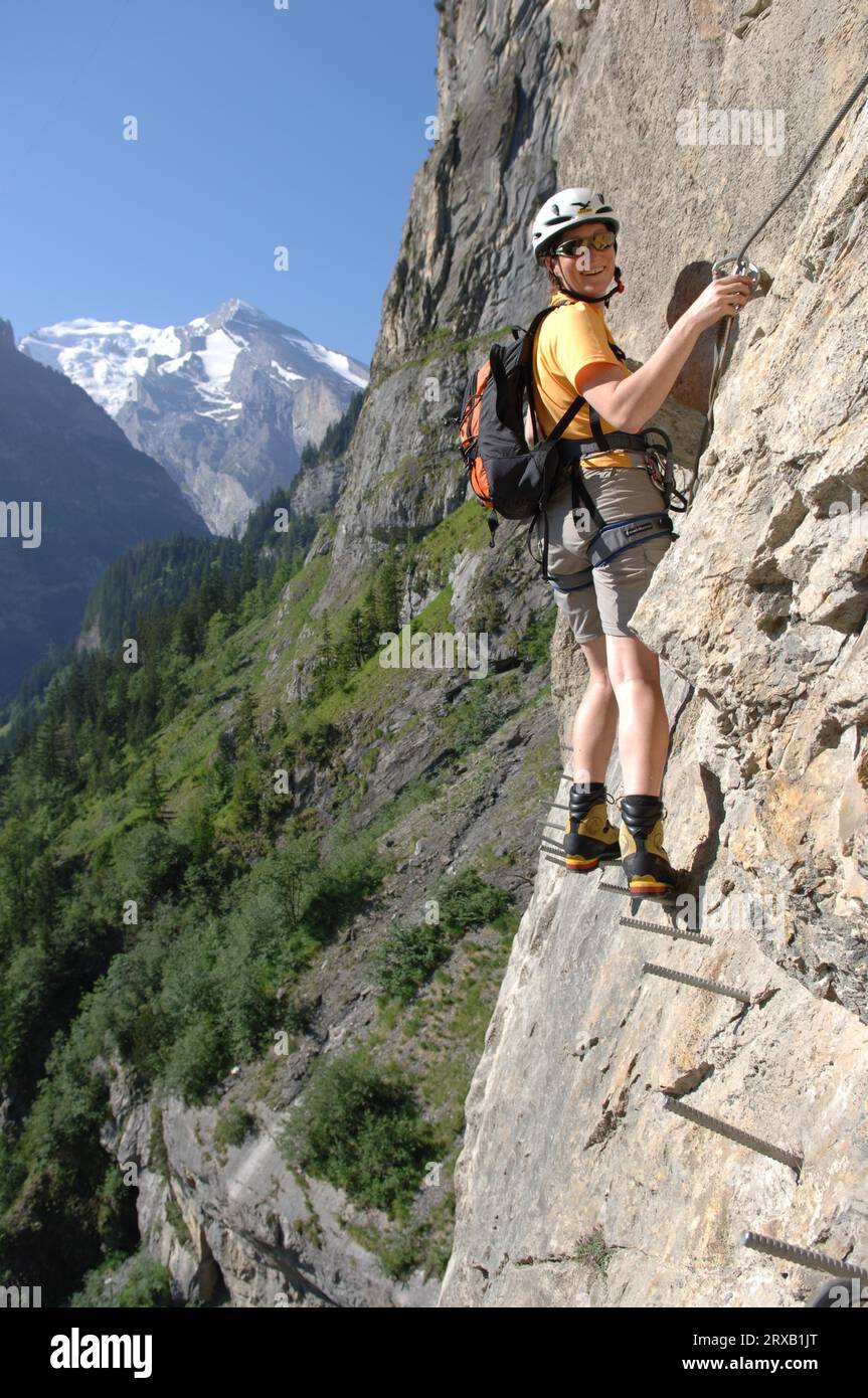 Via ferrata Allmenalp Stock Photo - Alamy