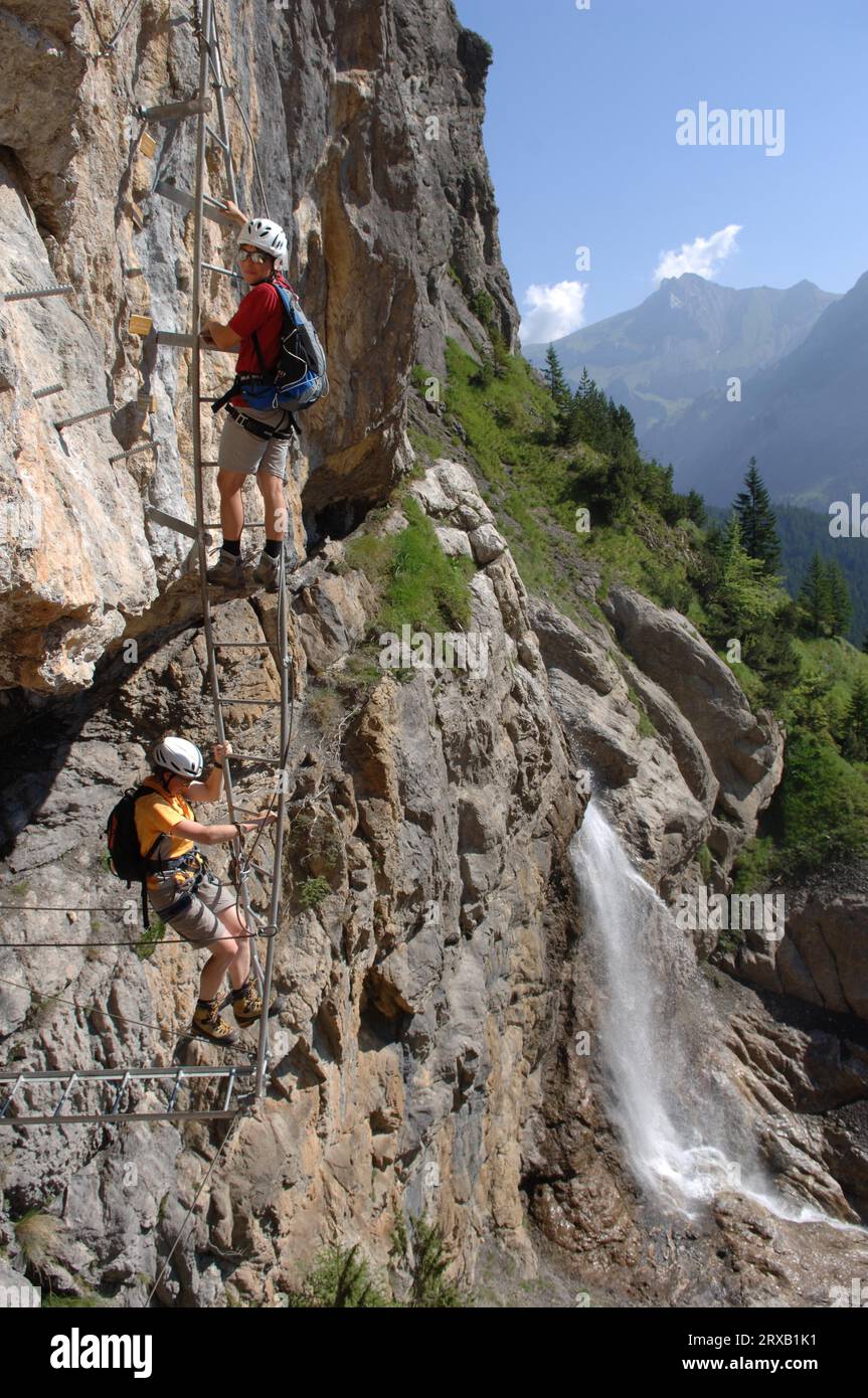 Via ferrata Allmenalp Stock Photo - Alamy