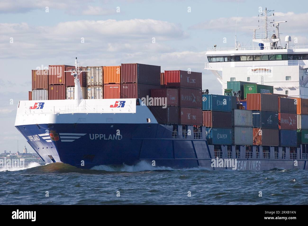 Container ship underway in the Gulf of Finland Stock Photo - Alamy