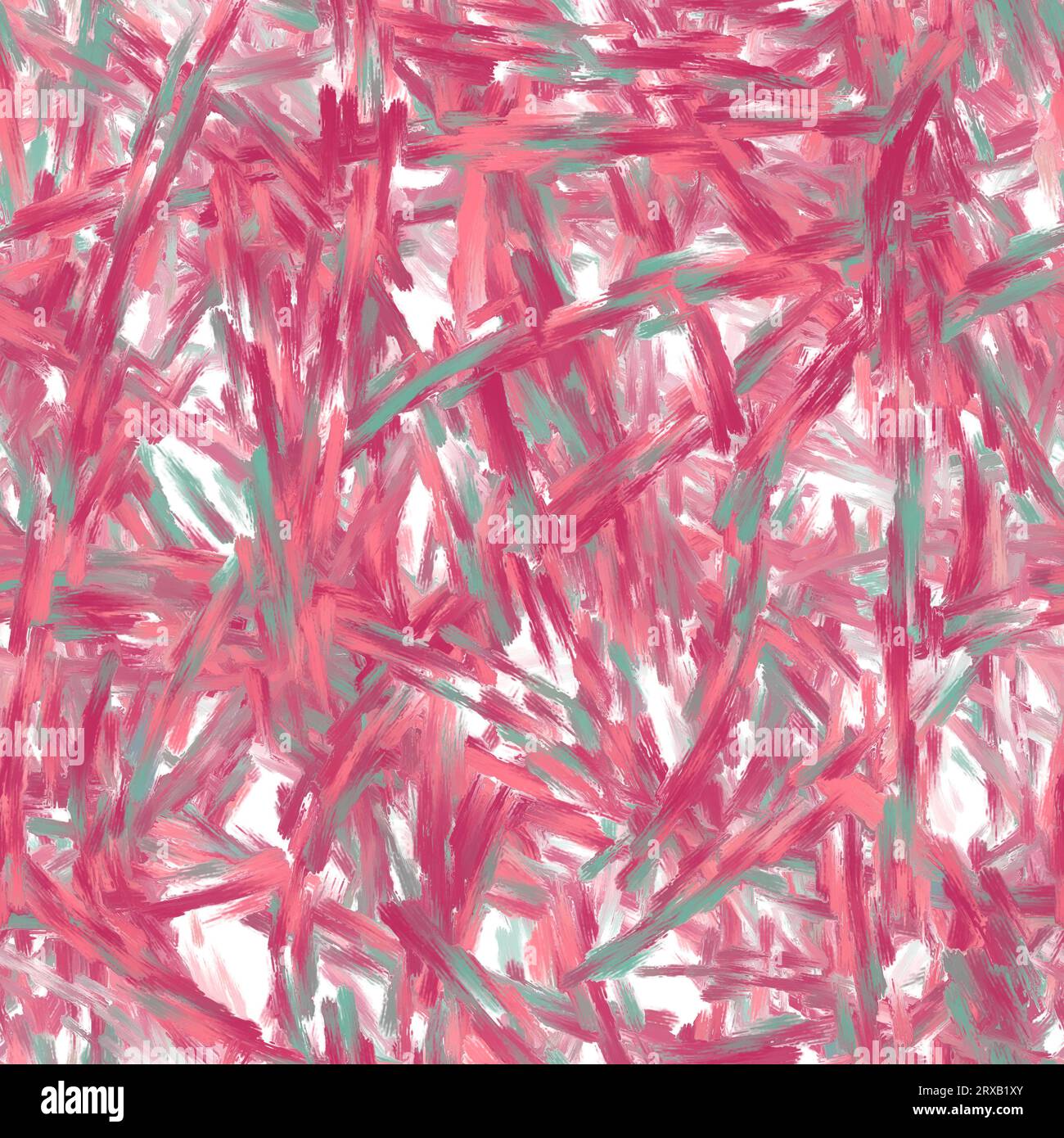 Coral, red and blue brush strokes on the white background. Oil painting texture. seamless ...