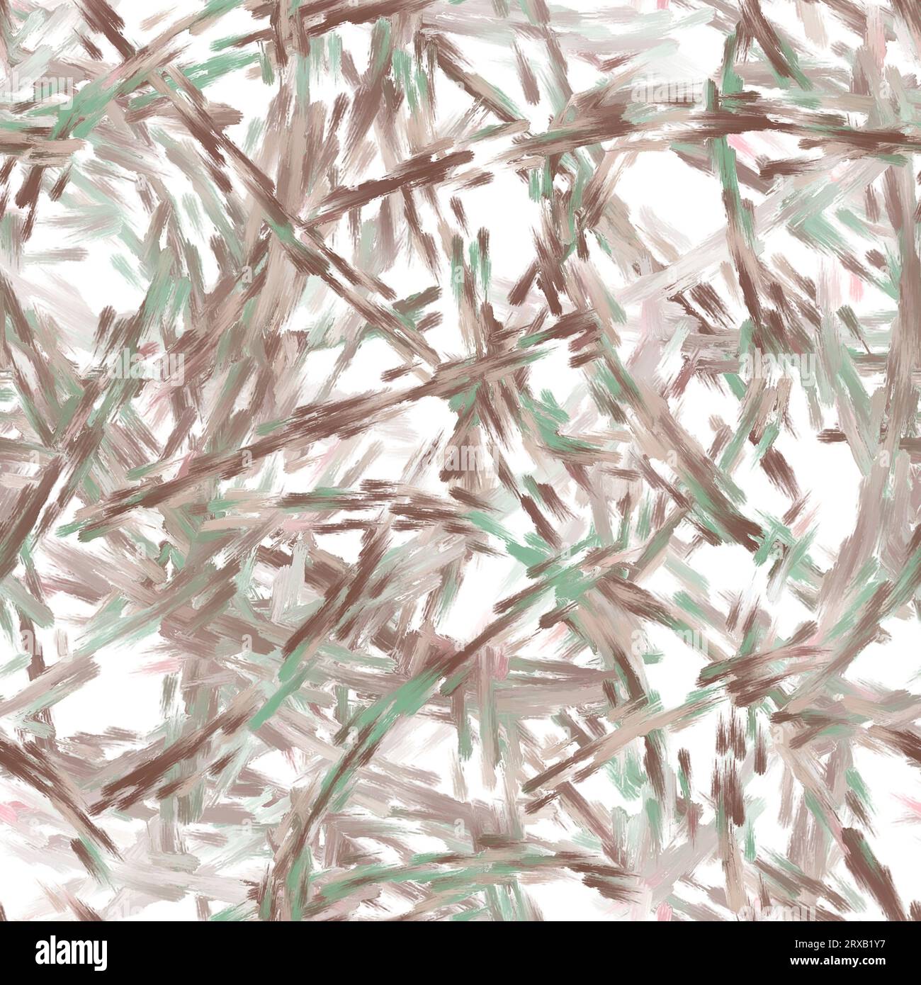 Brown, green and beige brush strokes on the white background. Oil painting texture. seamless ...