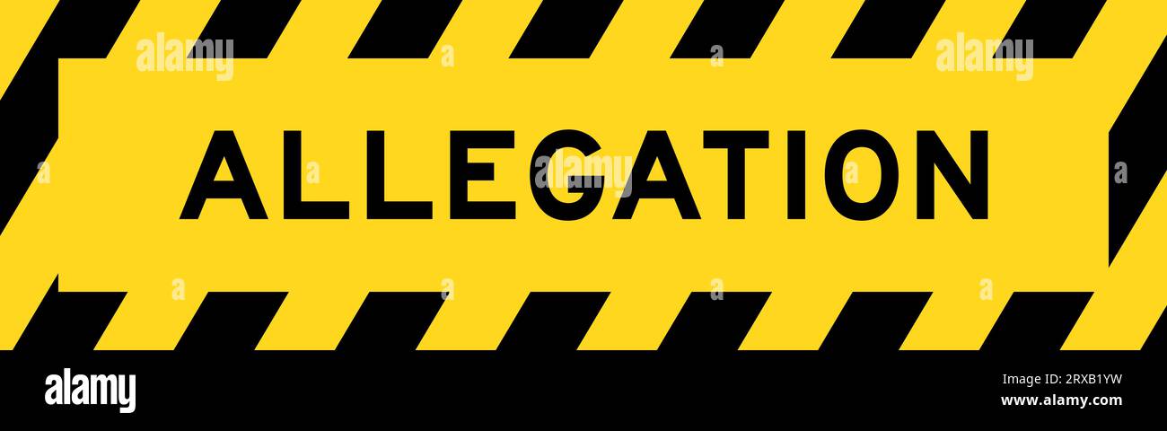 Yellow and black color with line striped label banner with word ...