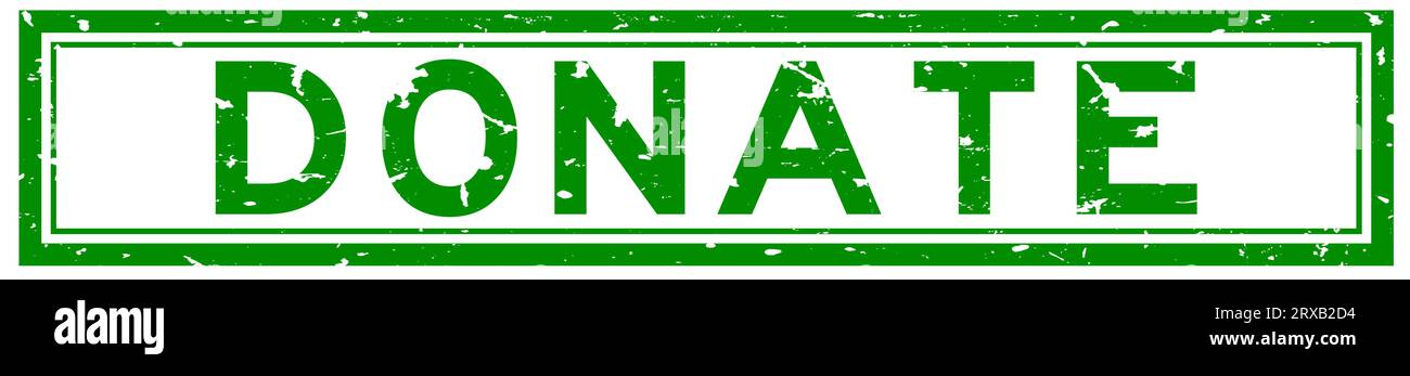 Grunge green donate word square rubber seal stamp on white background Stock Vector Image & Art ...