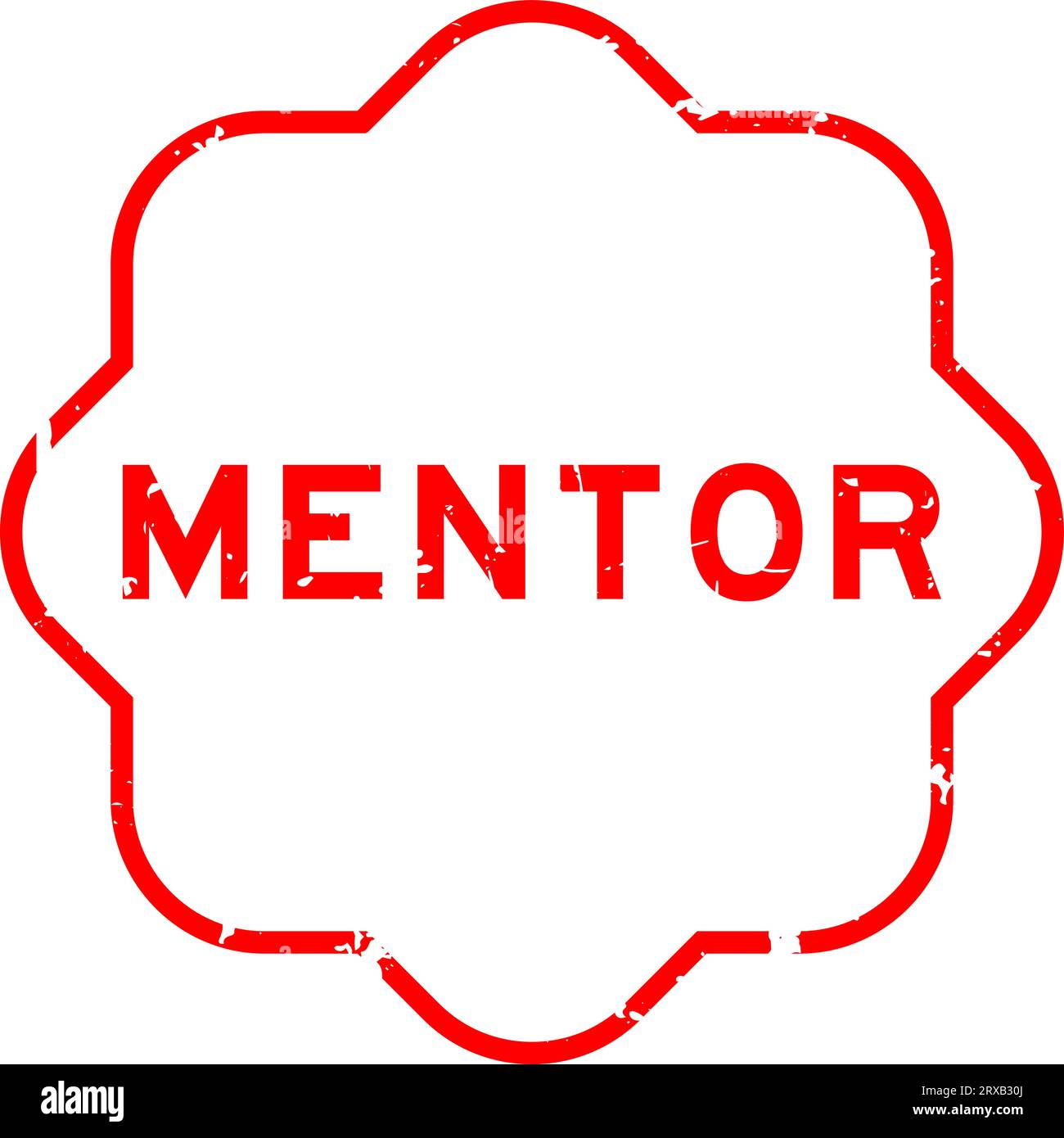 Grunge red ,mentor word round seal stamp on white background Stock ...