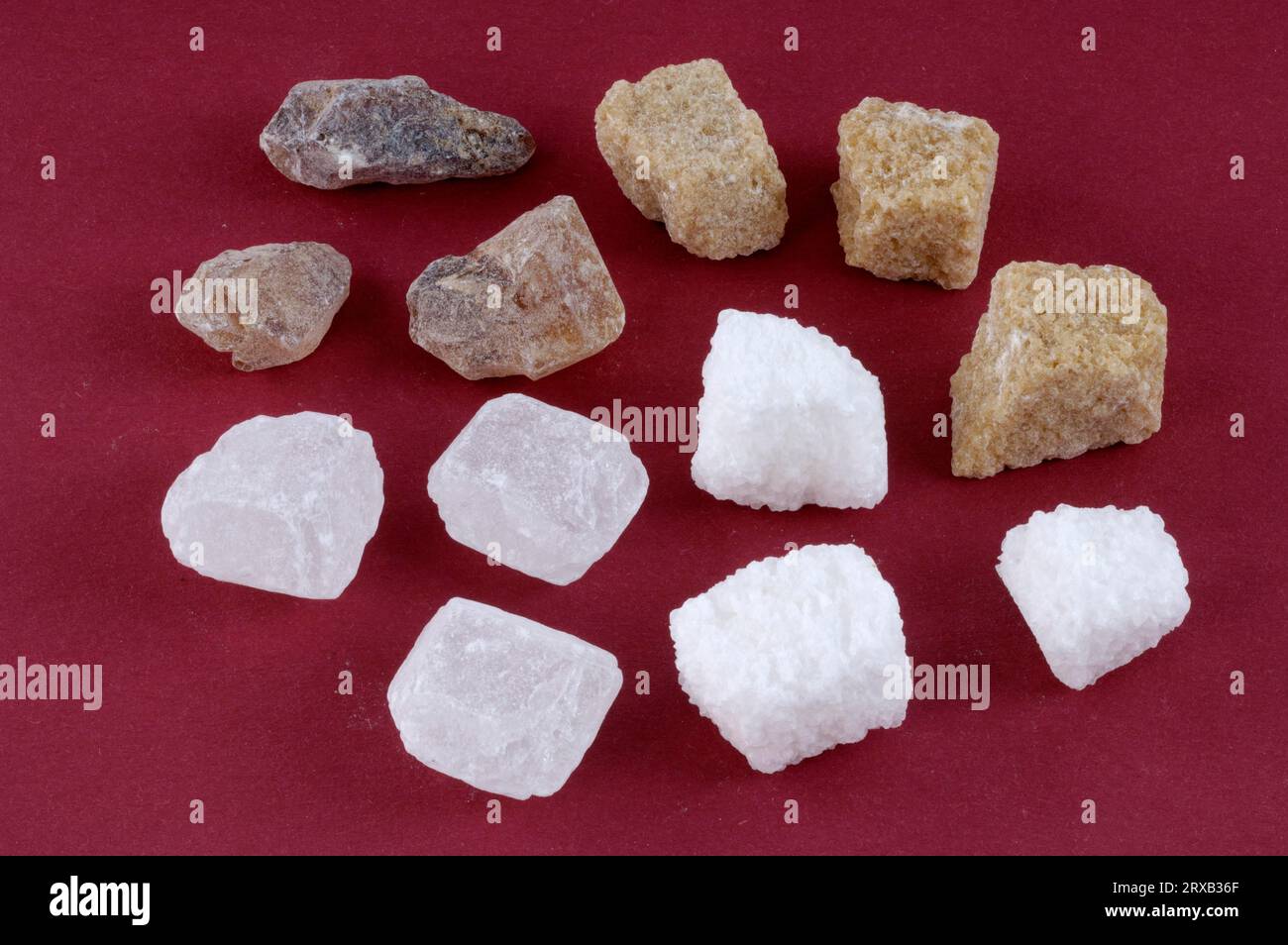 Various types of sugar, sugar, cane sugar, rock candy, table sugar ...