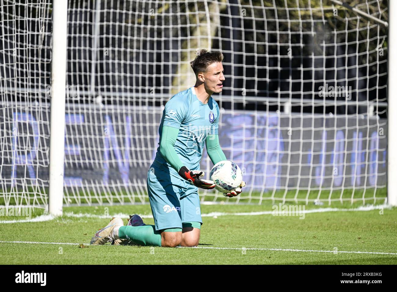 Gent, Belgium. 24th Sep, 2023. Jong KAA Gent's Louis Fortin pictured in ...