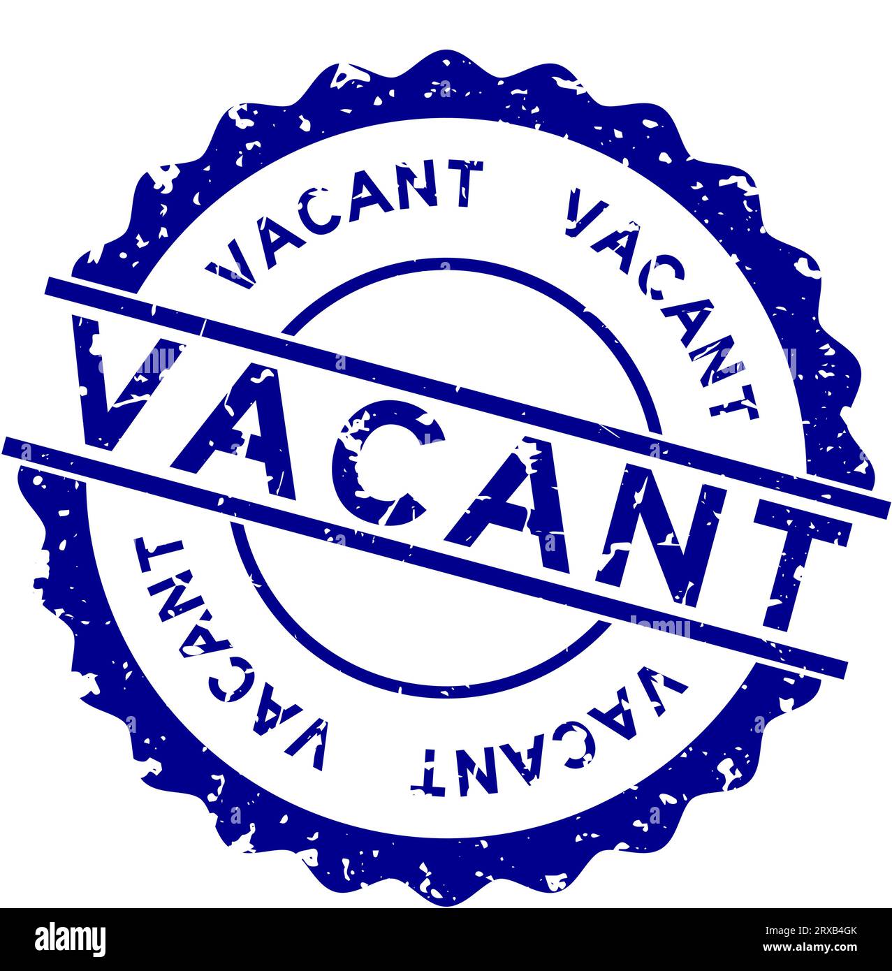 Grunge blue vacant word round rubber seal stamp on white background Stock Vector Image & Art - Alamy