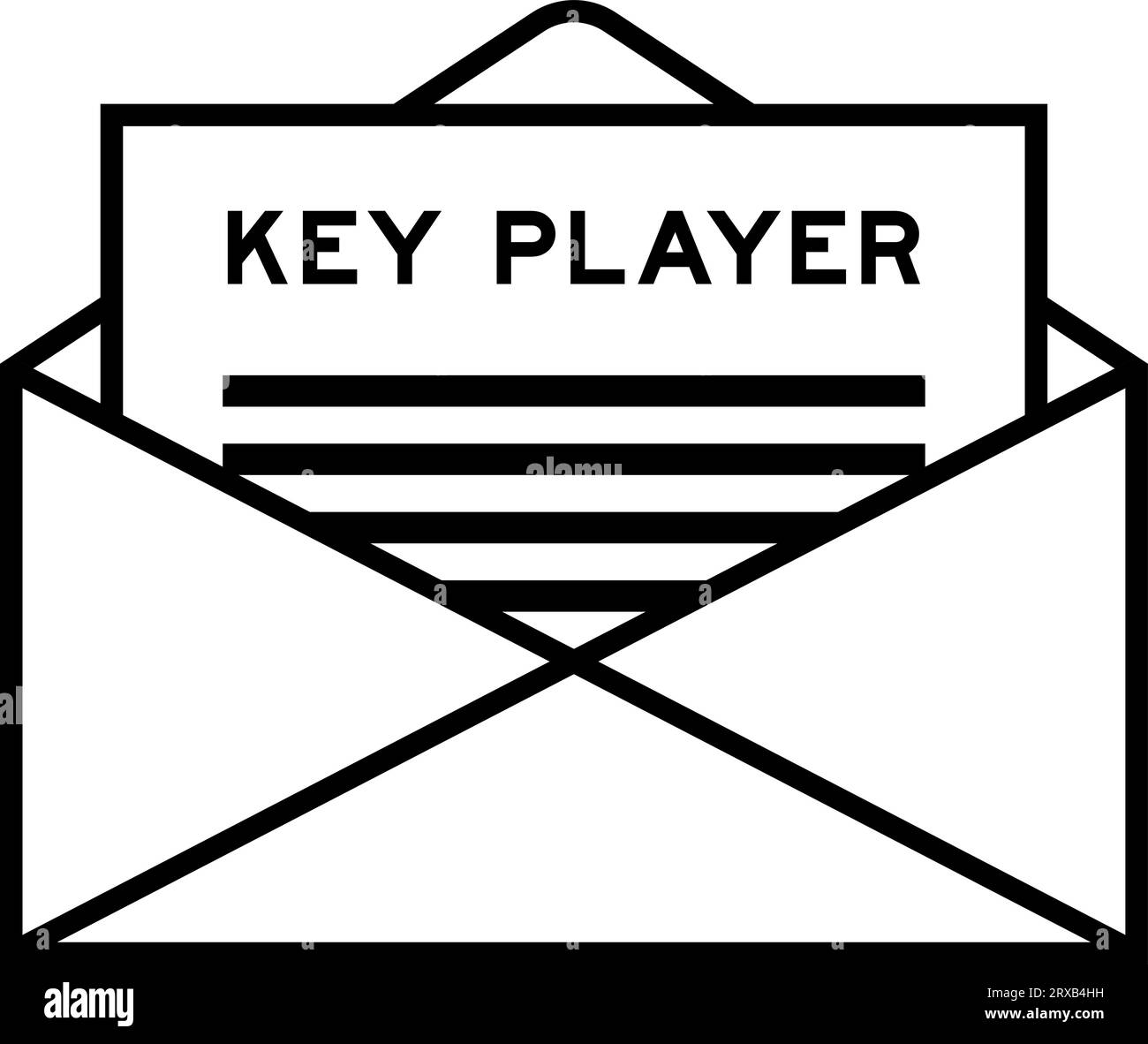 Envelope and letter sign with word key player as the headline Stock ...