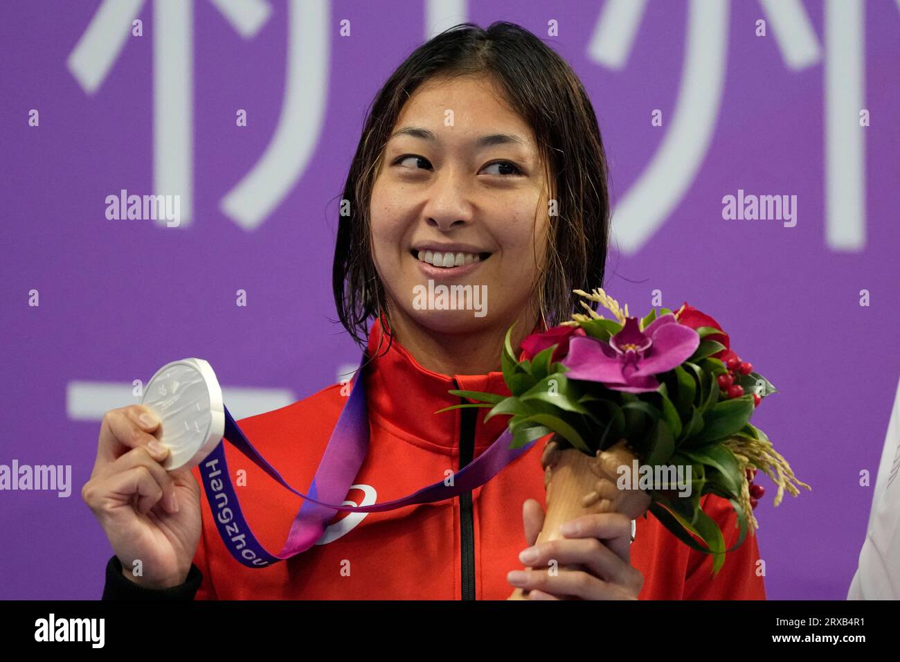Silver Medalist Japans Satomi Suzuki Celebrates During The Victory