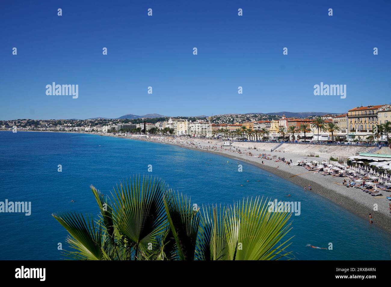 A general view of Nice seafront and beach ahead of the Rugby World Cup ...